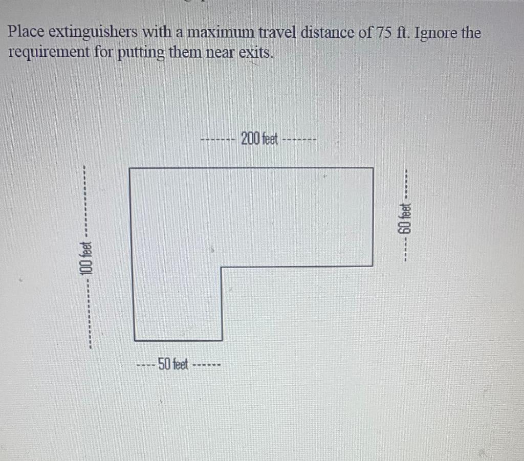 Solved Place extinguishers with a maximum travel distance of | Chegg.com