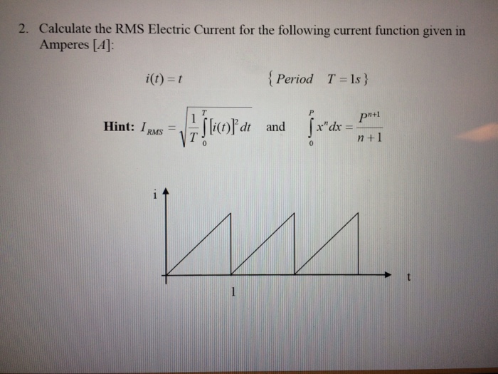 Solved Calculate the RMS Electric Current for the following | Chegg.com