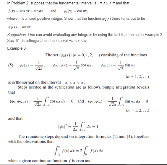 In Problem 2, suppose that the fundamental interval | Chegg.com