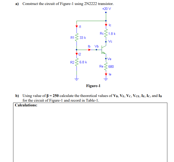 Solved a) Construct the circuit of Figure-1 using 2N2222 | Chegg.com