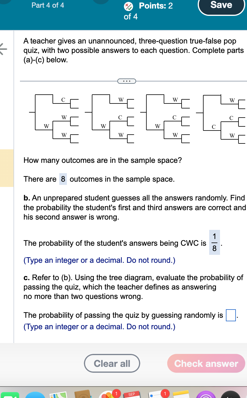 Solved A teacher gives an unannounced, three-question | Chegg.com