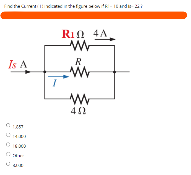 Solved Find the Current (1) indicated in the figure below if | Chegg.com