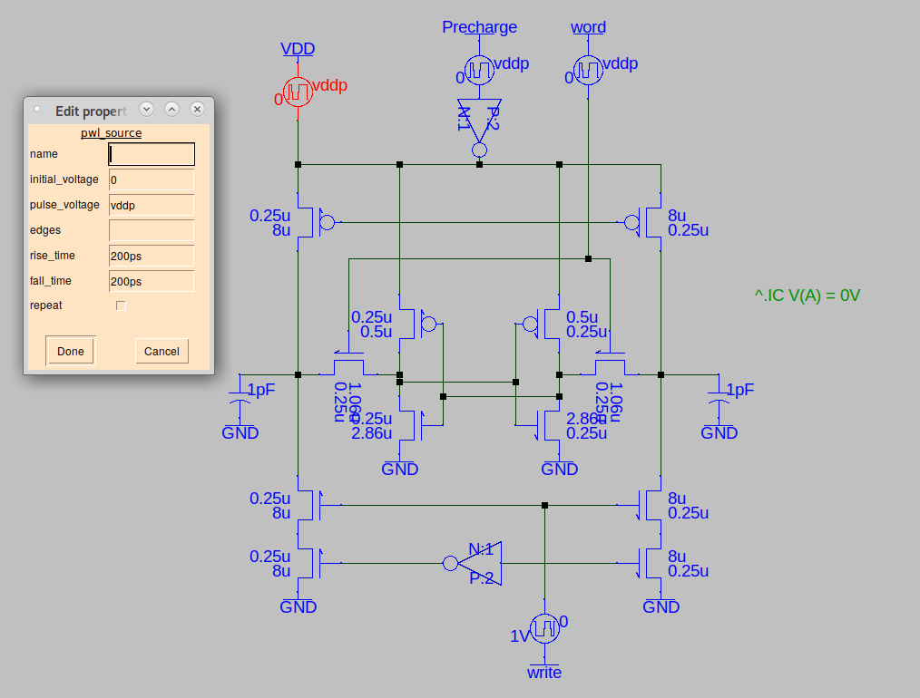 P4) Setup your circuit schematic in SUE to simulate | Chegg.com