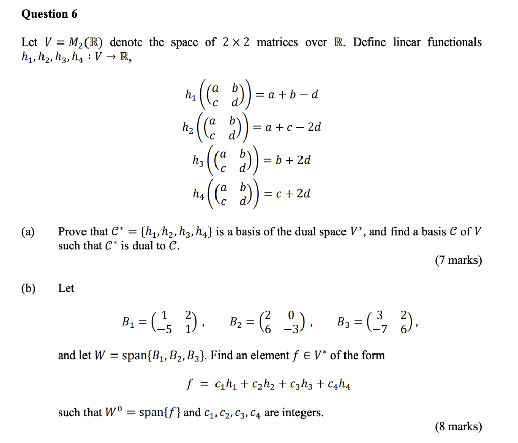Solved Let V=M2(R) denote the space of 2×2 matrices over R. | Chegg.com