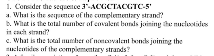 Solved 1. Consider the sequence 3'-ACGCTACGTC-5" a. What is | Chegg.com