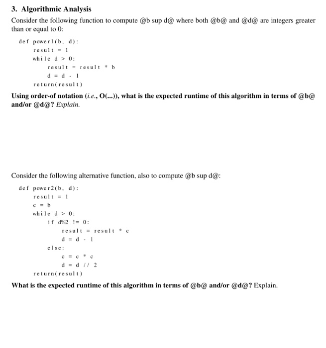 Solved 3. Algorithmic Analysis Consider the following | Chegg.com