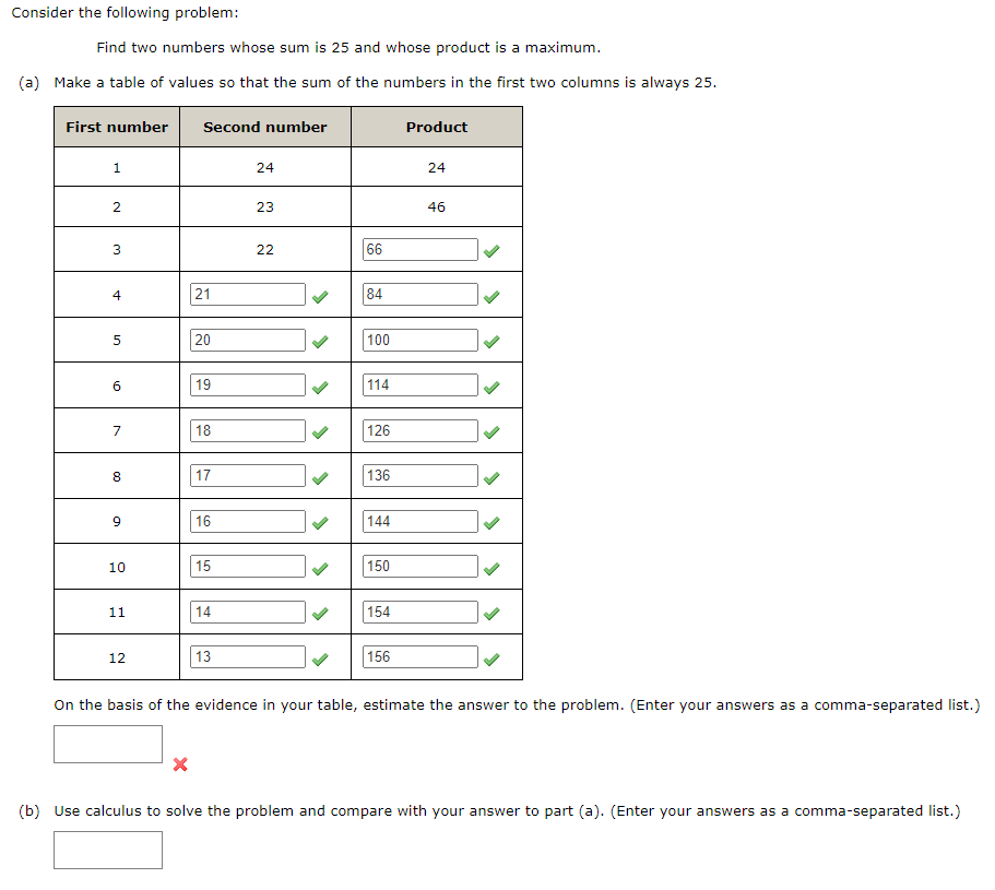 Solved Consider the following problem: Find two numbers | Chegg.com