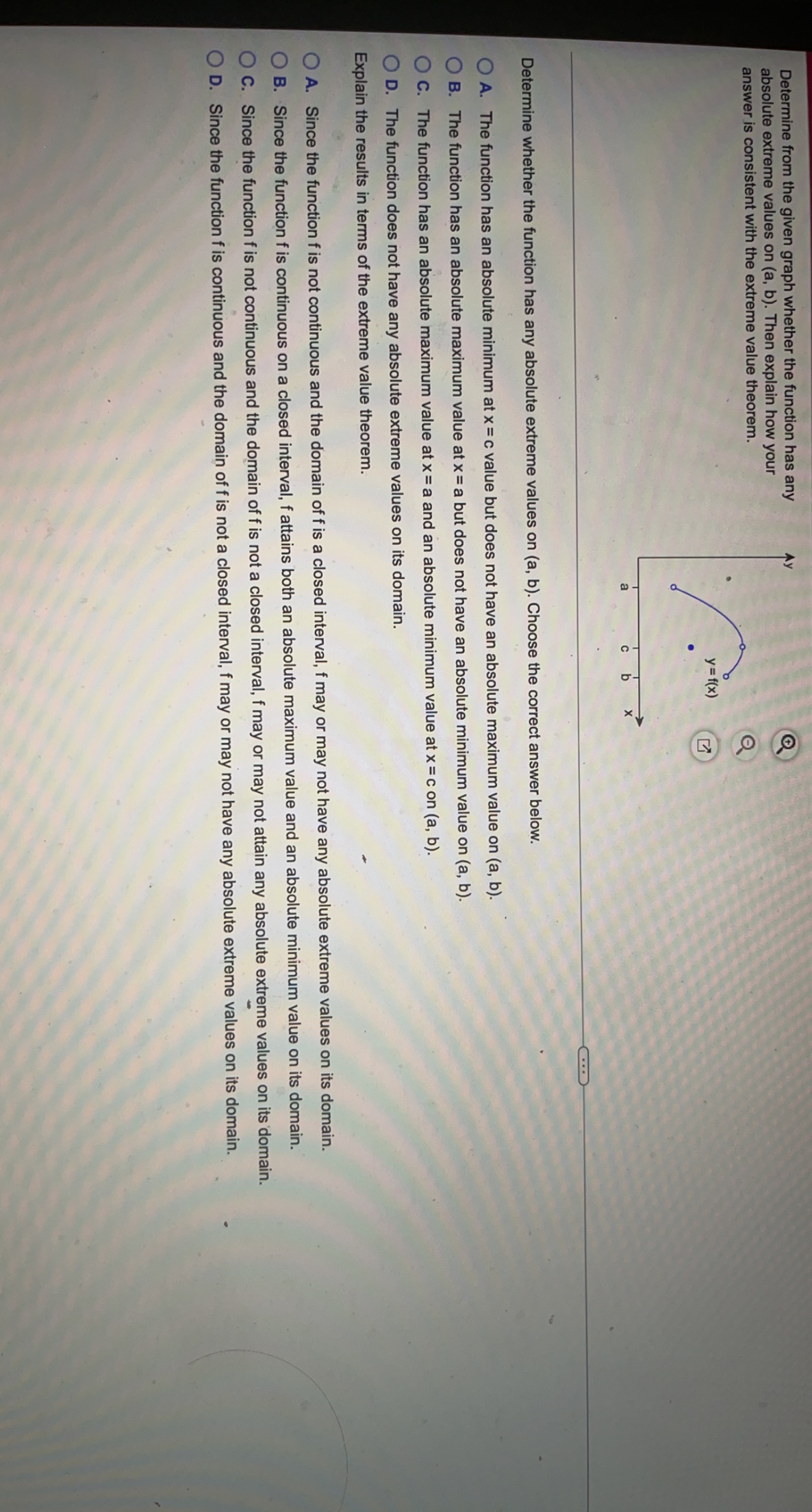 Solved Determine from the given graph whether the function | Chegg.com