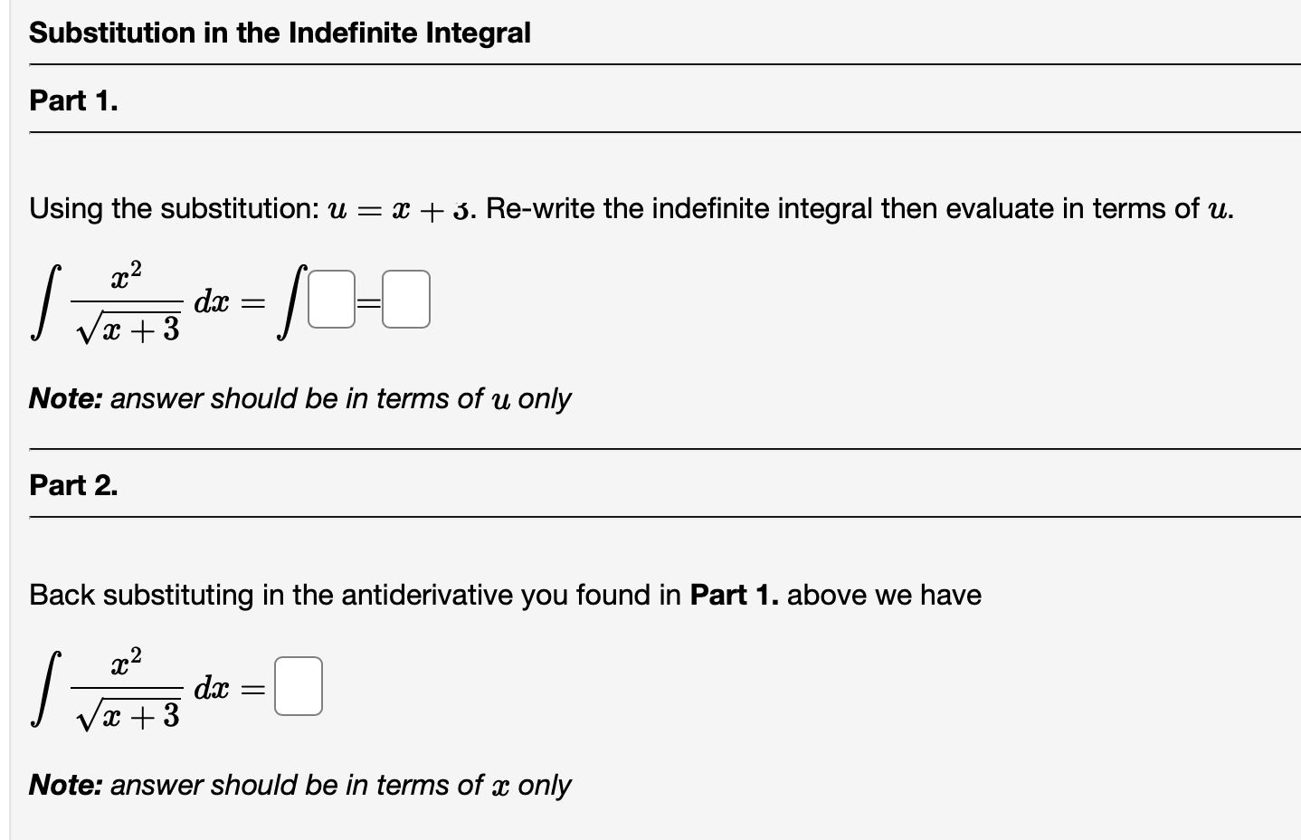 Solved Using the substitution: u=x+s. Re-write the | Chegg.com
