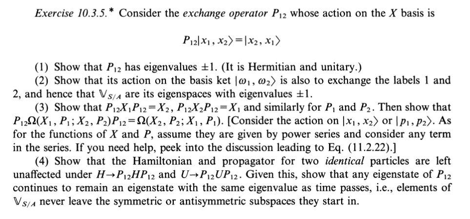 Solved Exercise 10.3.5.* Consider the exchange operator P12 | Chegg.com
