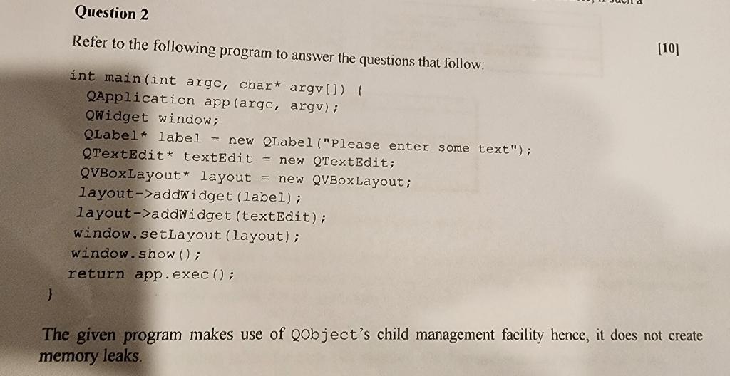 Refer to the following program to answer the | Chegg.com