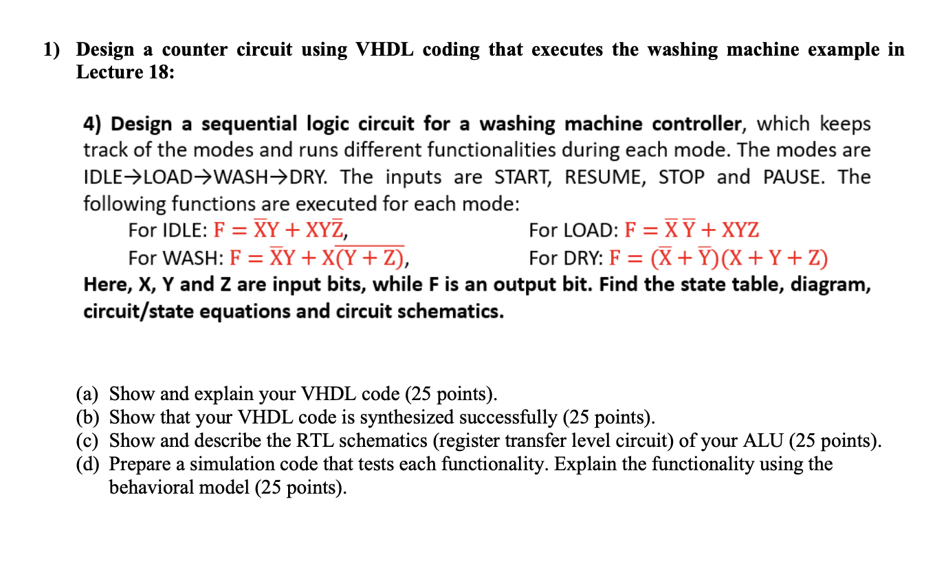 Solved Design A Counter Circuit Using Vhdl Coding That 