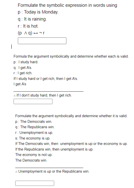 Solved Formulate the symbolic expression in words using p: | Chegg.com