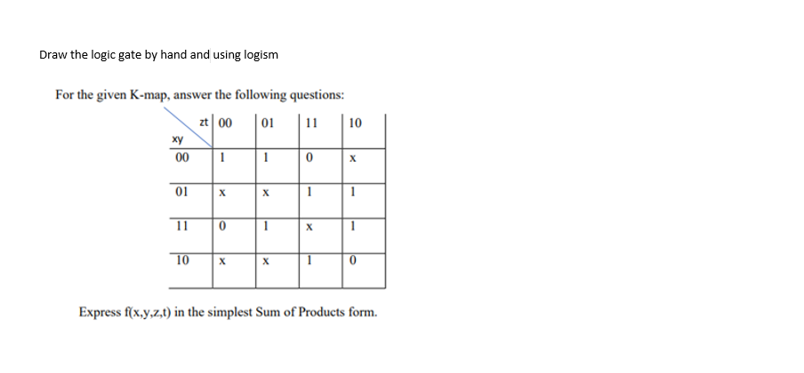 Solved Draw the logic gate by hand and using logism For the | Chegg.com