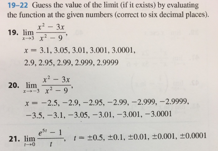 Solved Guess the value of the limit (if it exists) by | Chegg.com