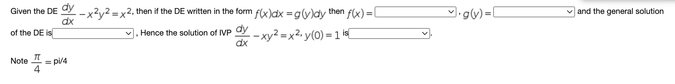 Solved Given the DE dxdy−x2y2=x2, then if the DE written in | Chegg.com
