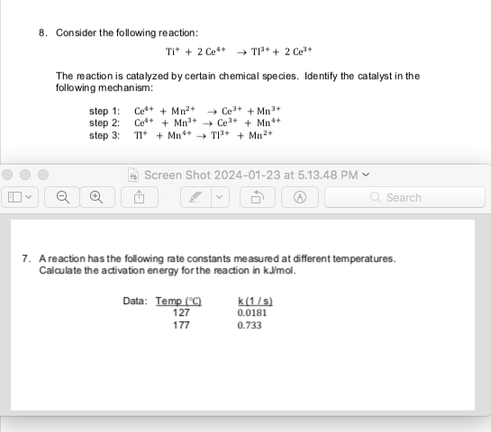 Solved A reaction has the following rate constants measured | Chegg.com