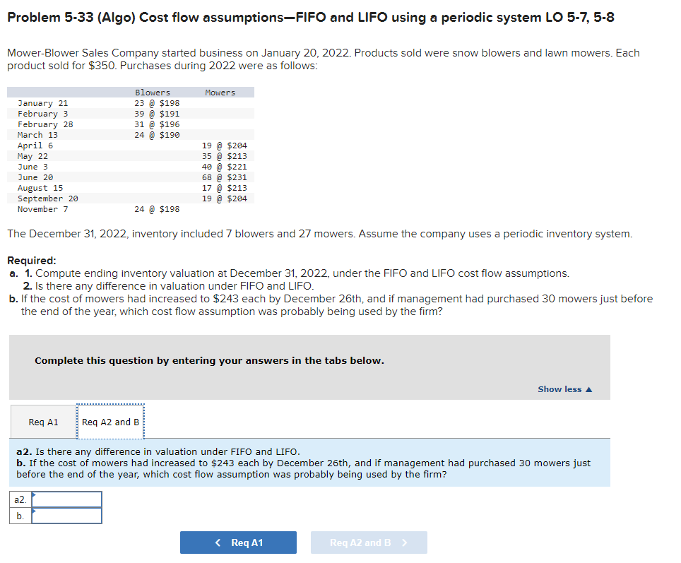 [Solved]: Problem 5-33 (Algo) Cost flow assumptions-FIFO