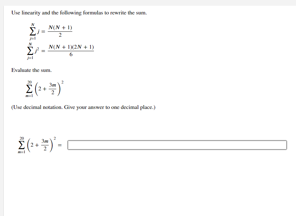 Solved Use linearity and the following formulas to rewrite | Chegg.com