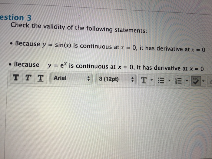 Solved Check the validity of the following statements: | Chegg.com