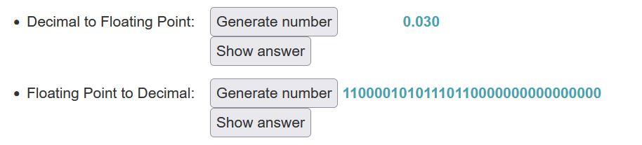 Solved • Decimal to Floating Point: Generate number 0.030 | Chegg.com