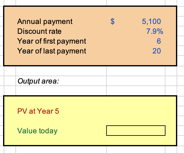Solved Annual payment Discount rate Year of first payment | Chegg.com