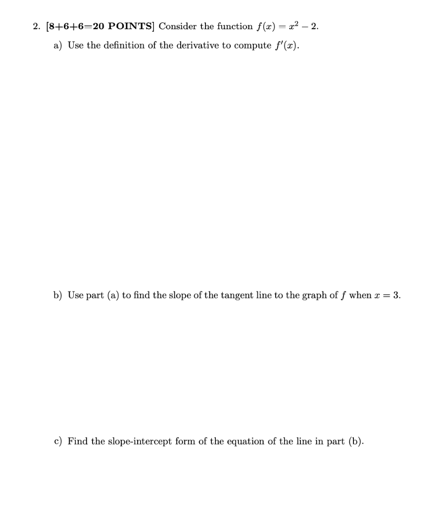 Solved 2. [8+6+6=20 POINTS ] Consider the function | Chegg.com