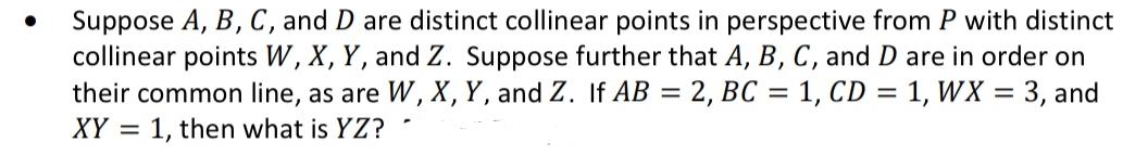 Solved Suppose A,B,C, and D are distinct collinear points in | Chegg.com