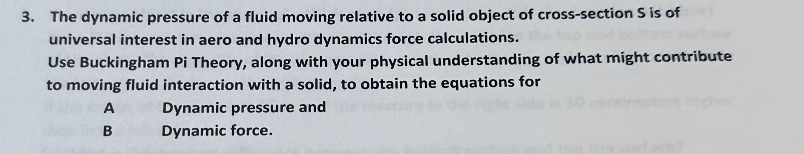 Solved The dynamic pressure of a fluid moving relative to a | Chegg.com