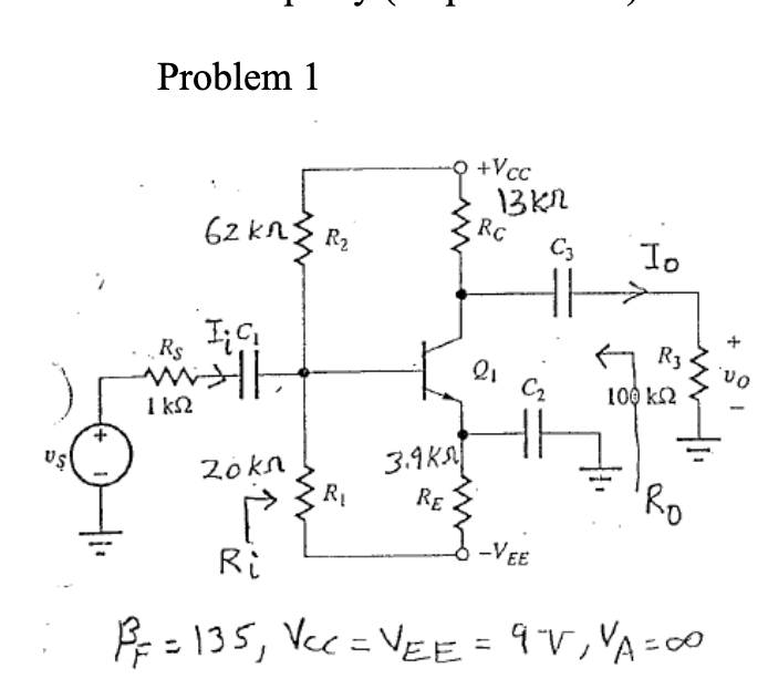 Solved For each of the BJT amplifier circuits shown below, | Chegg.com