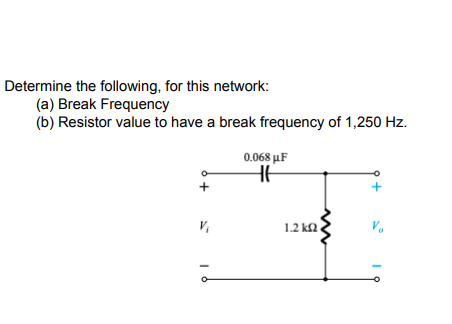 Solved Determine the following, for this network: (a) Break | Chegg.com