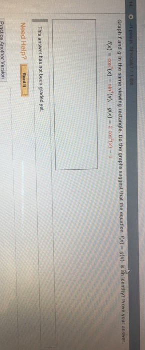 Solved Graph f and g in the same viewing rectangle. Do the | Chegg.com