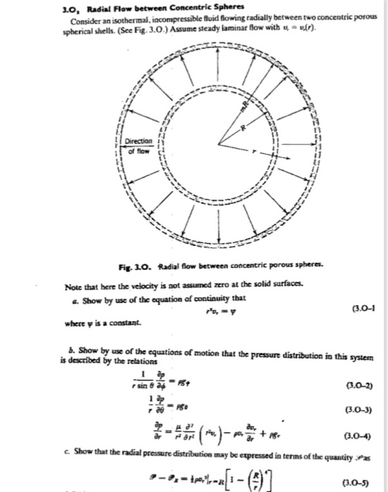3o, Radial Flow between Concentric Spheres Consider | Chegg.com