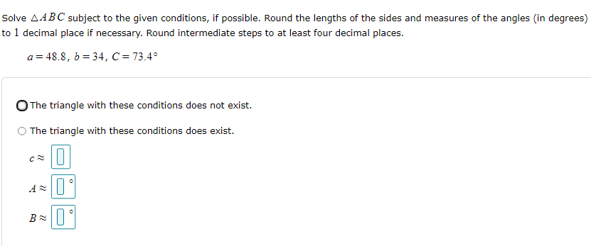 Solved Solve ABC subject to the given conditions, if | Chegg.com