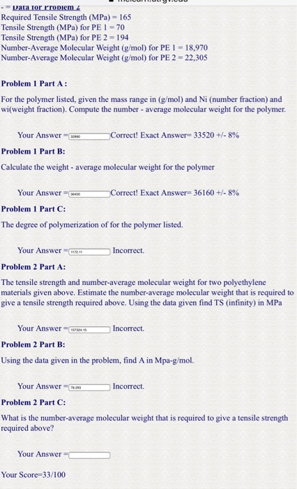 Solved Required Tensile Strength (MPa) 165 Tensile Strength | Chegg.com