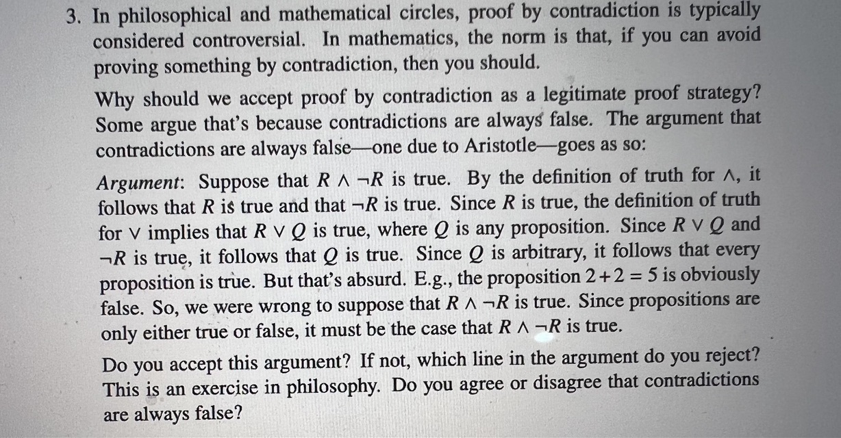 In philosophical and mathematical circles, proof by | Chegg.com