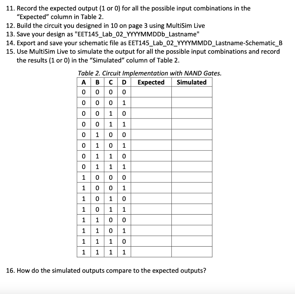Solved Procedure Part A: Original Digital Logic Circuit 1. | Chegg.com