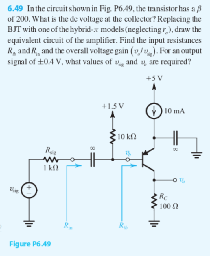 Solved 6.49 In the circuit shown in Fig. P6.49, the | Chegg.com