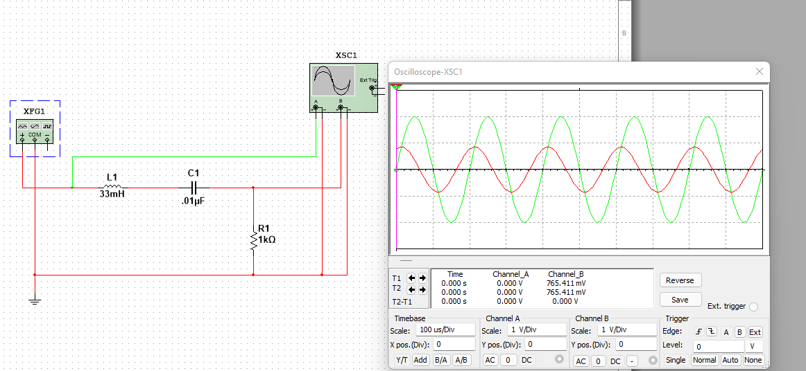 Solved xsci Oscilloscope-XSC1 Ext The XFG1 MUA + COM | Chegg.com