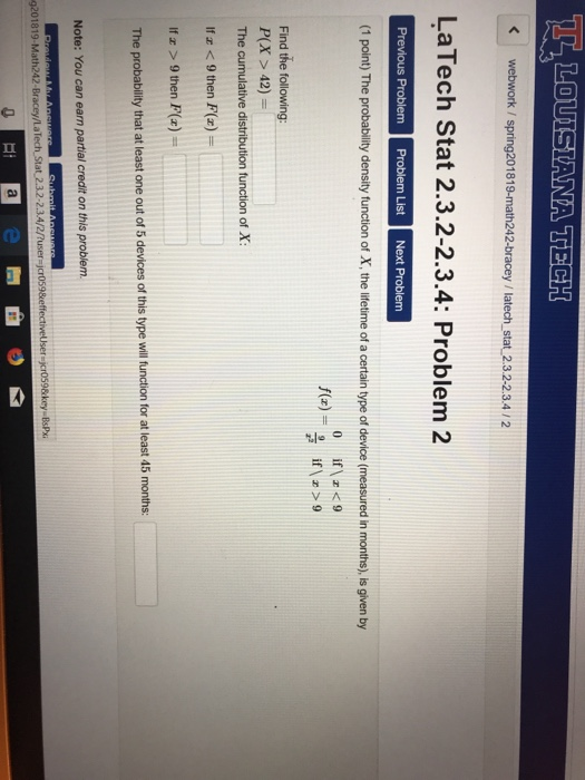 Solved Latech Stat 232 234 Problem 2 Previous Problem