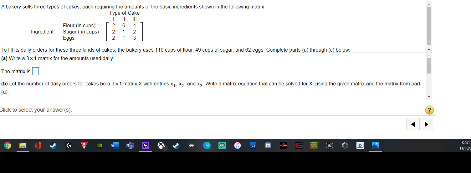 Solved A bakery sells three types of cakes, each requiring | Chegg.com