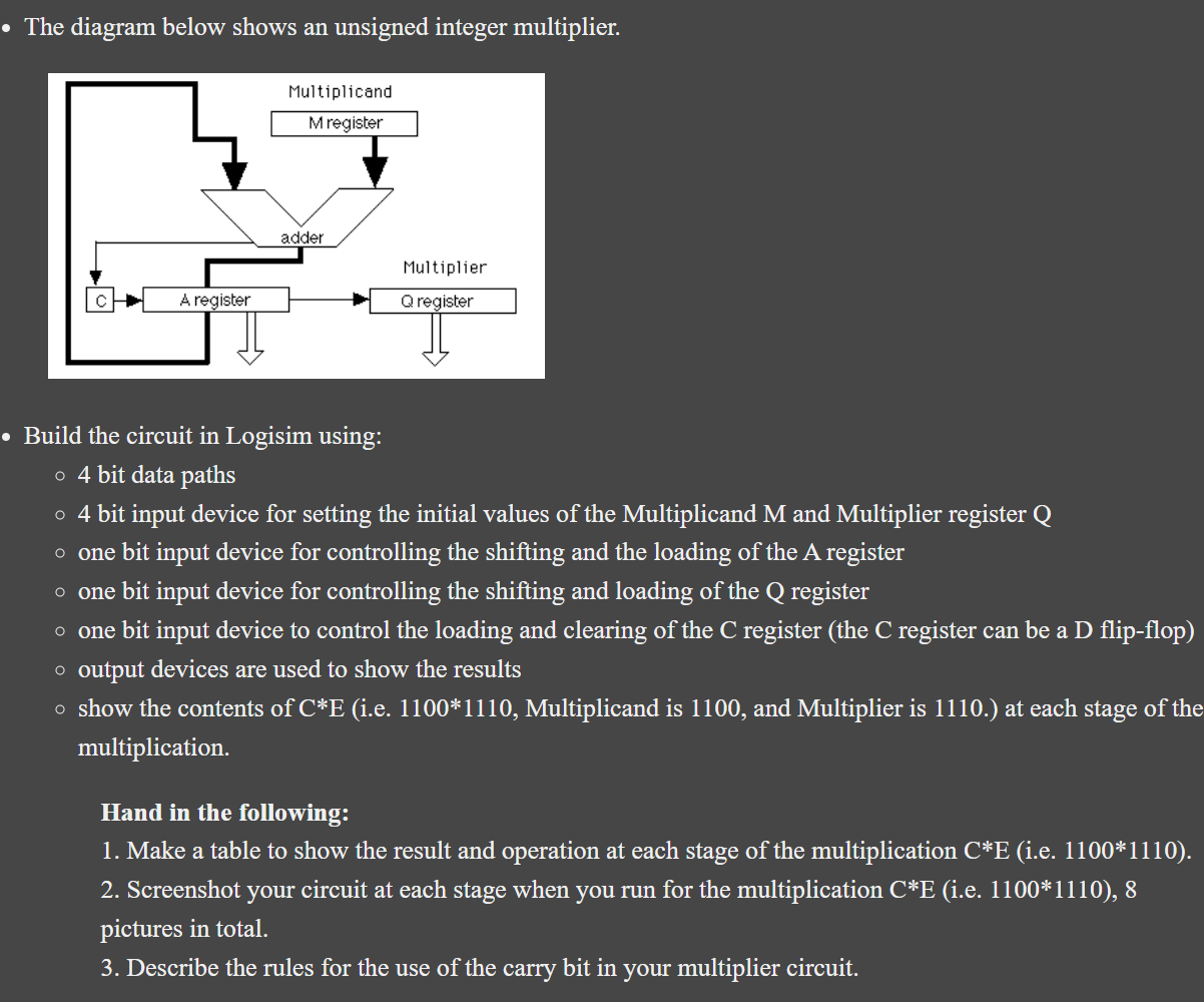 Solved \( \square 4 \) ﻿bit input device for setting the | Chegg.com