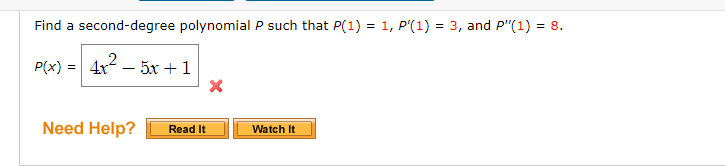 Solved Find a second-degree polynomial P such that | Chegg.com