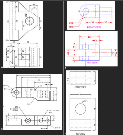Solved Q2. For the two views shown for each following | Chegg.com