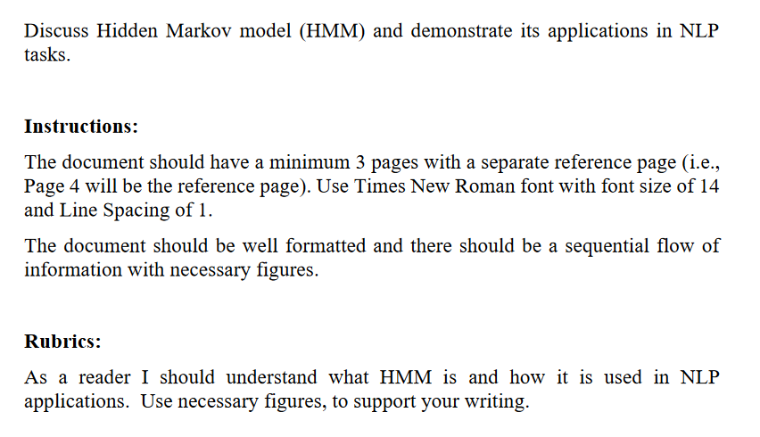 Solved Discuss Hidden Markov model (HMM) and demonstrate its | Chegg.com