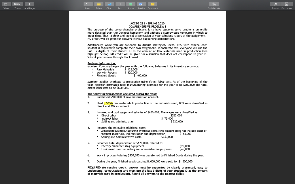 Solved 126% + Zoom Add Page T Text View Insert Table Chart | Chegg.com