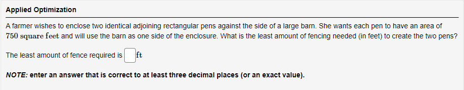 Solved Applied Optimization A farmer wishes to enclose two | Chegg.com