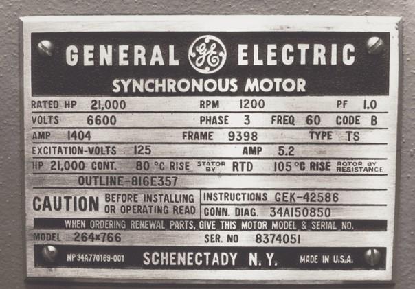 Solved The Y-connected synchronous motor whose nameplate is | Chegg.com