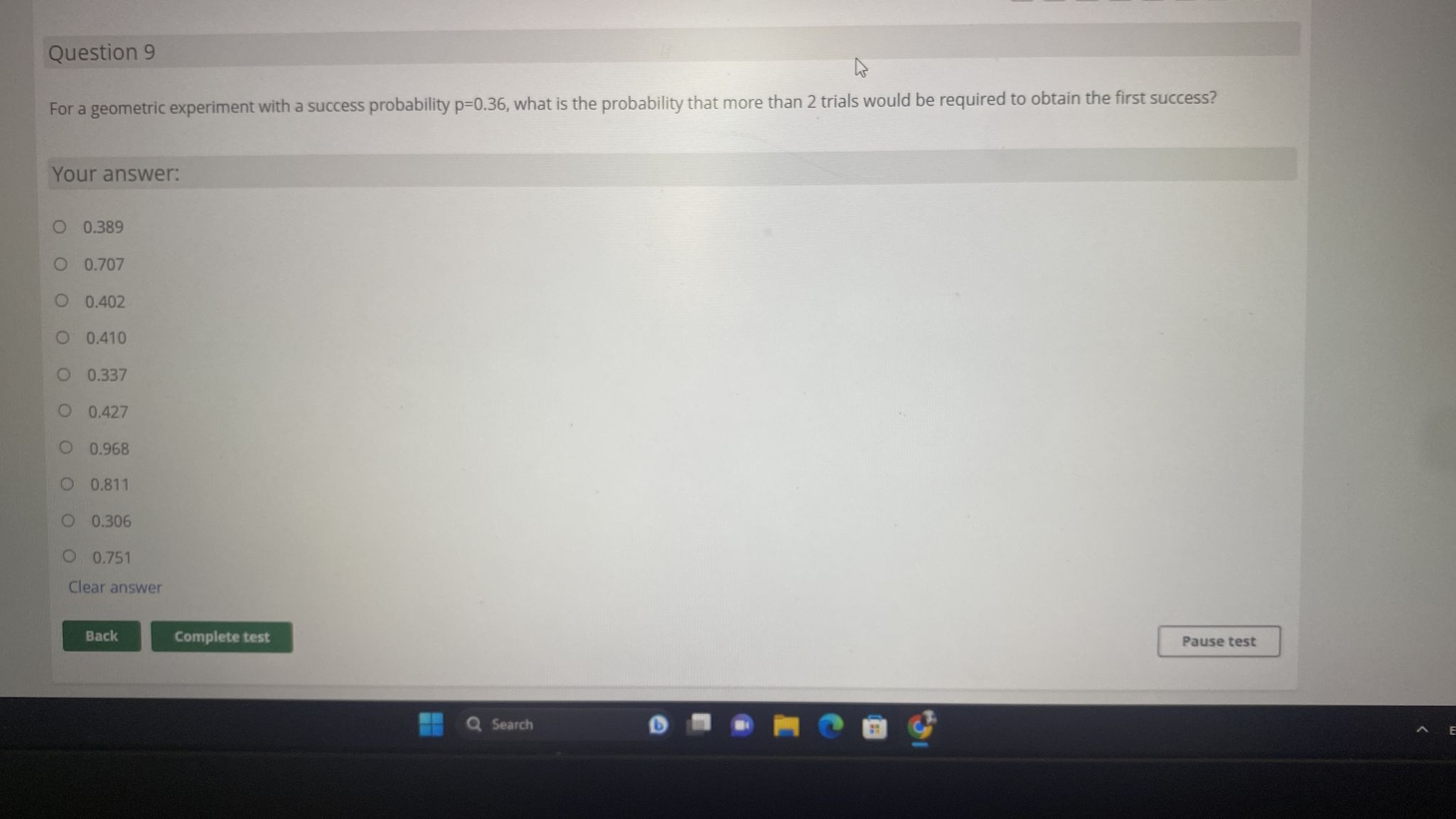 Solved For a geometric experiment with a success probability | Chegg.com