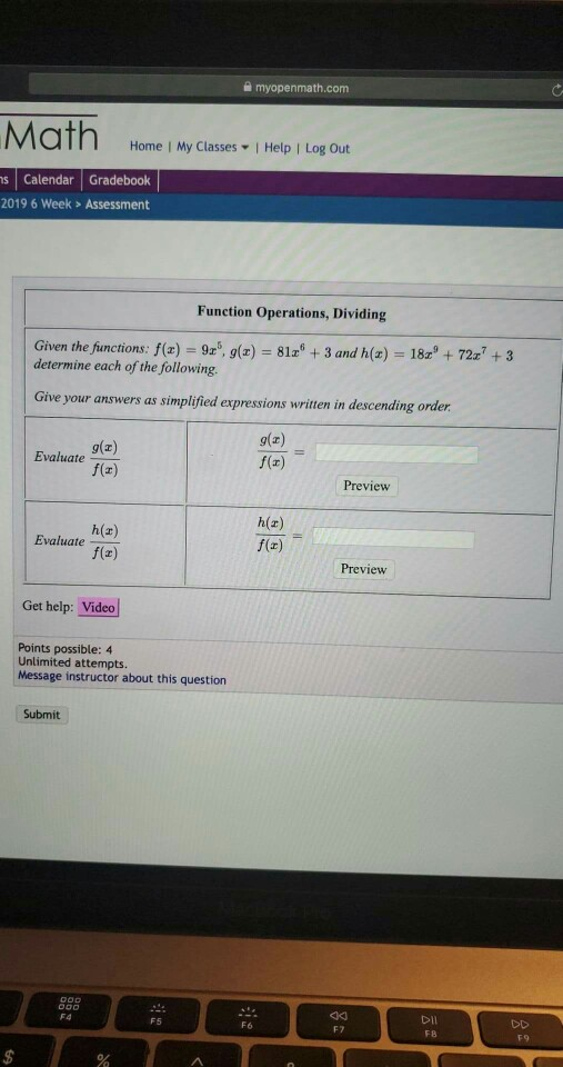 Solved myopenmath.com Math I Help | Log Out Home | My | Chegg.com